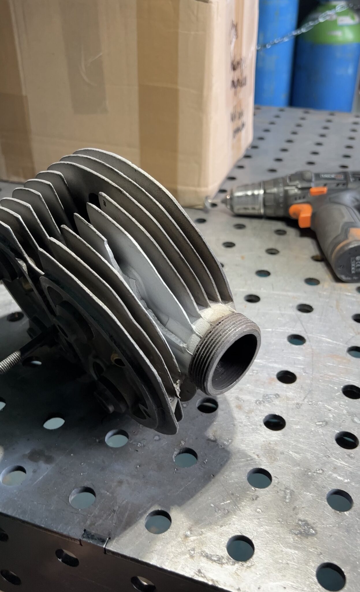 Cast aluminum cylinder welding made quick 1 cooling fin